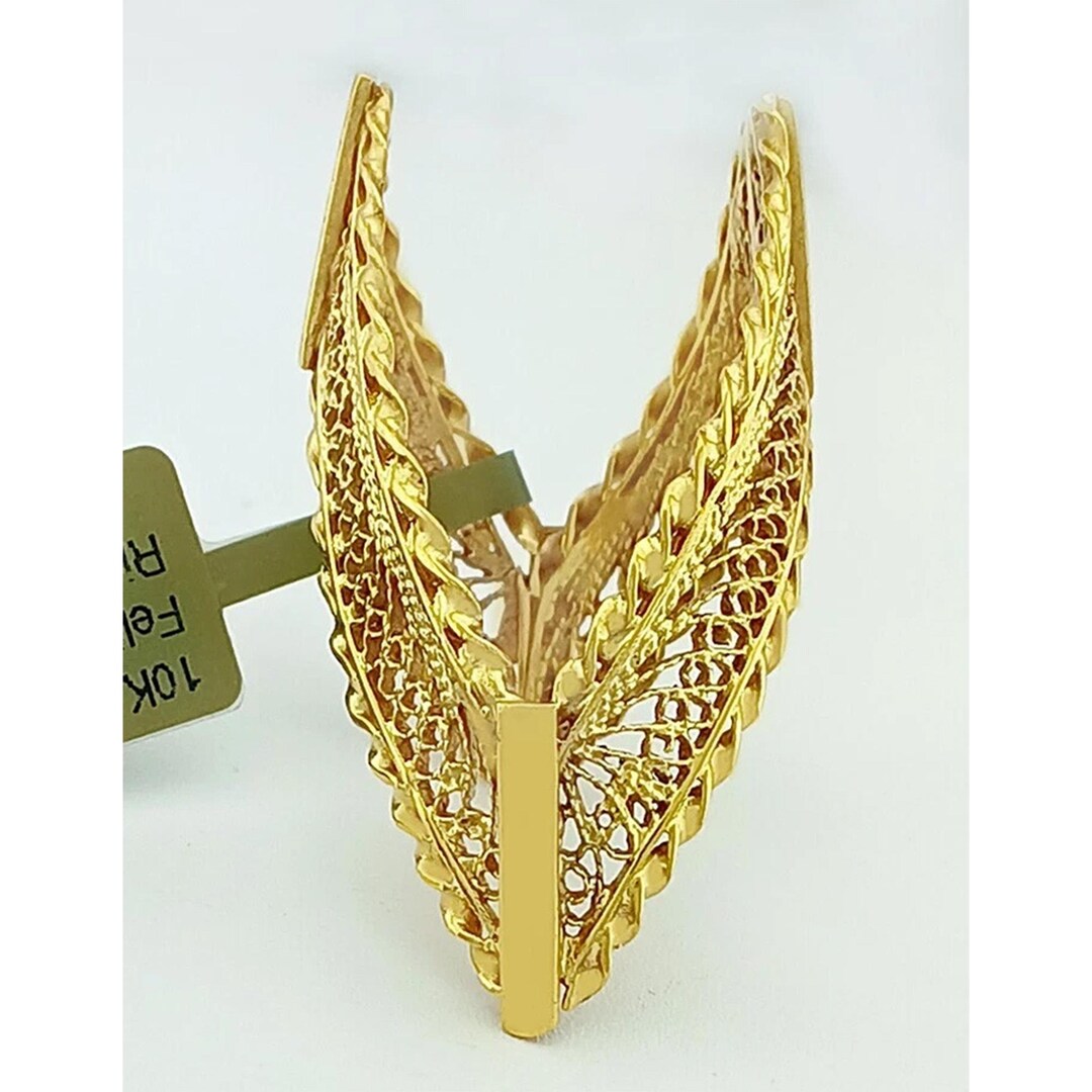 Solid Feligree Ring 10k Yellow Gold - Etsy