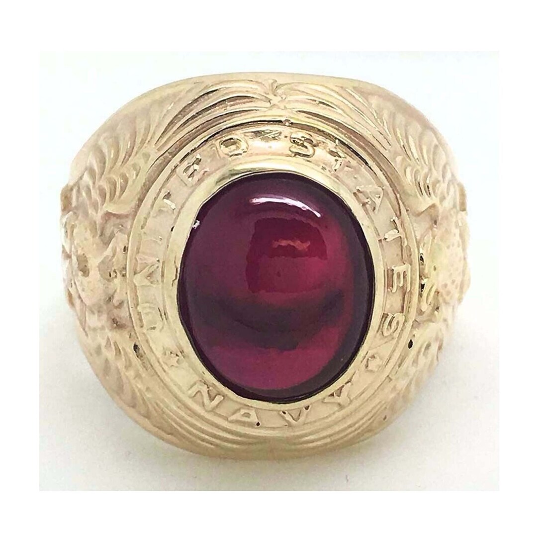 Created 6.24 Cts Ruby Us Navy Ring 10k Gold - Etsy