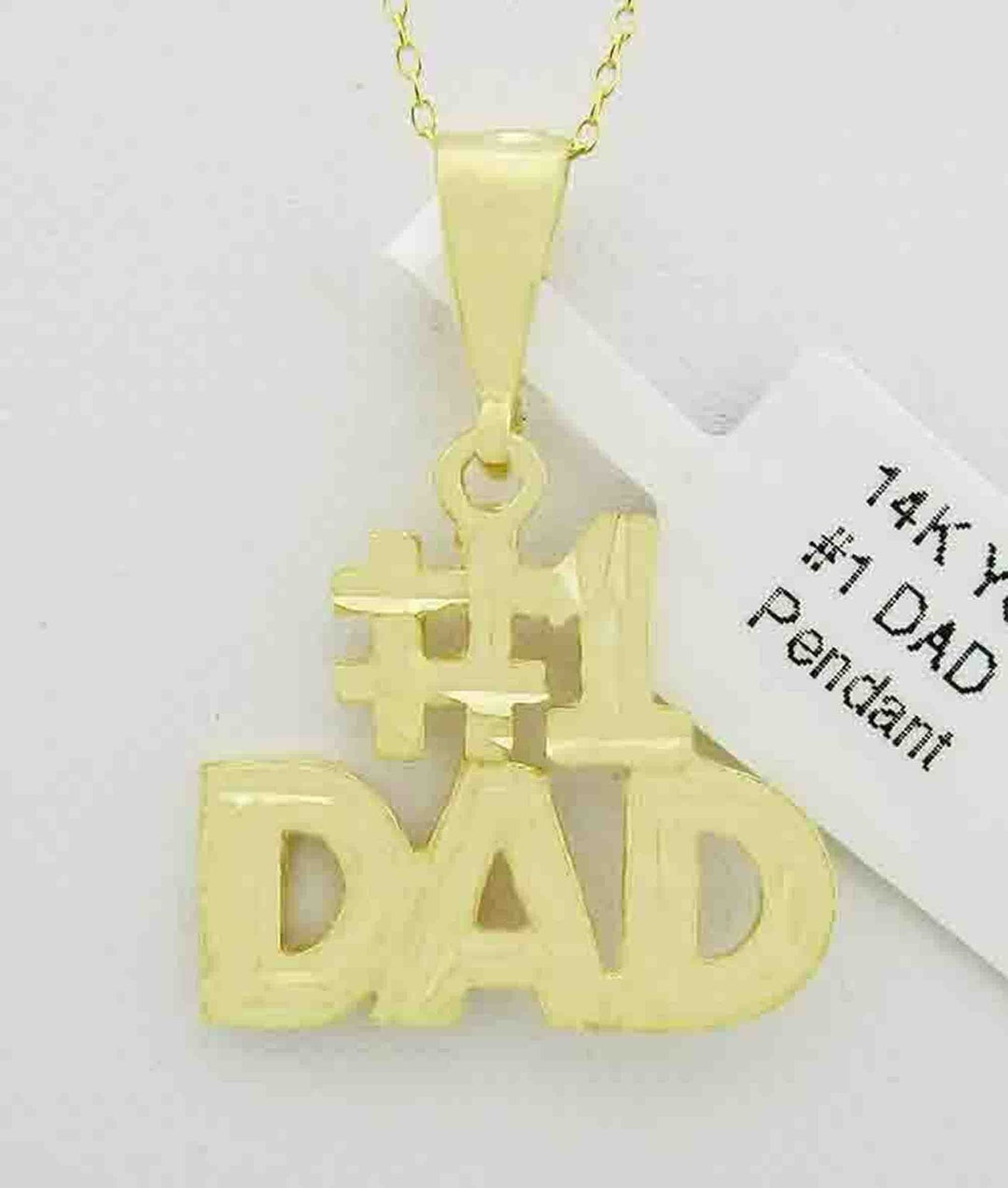 Solid # 1 Dad Pendant 14K Yellow Gold - Etsy