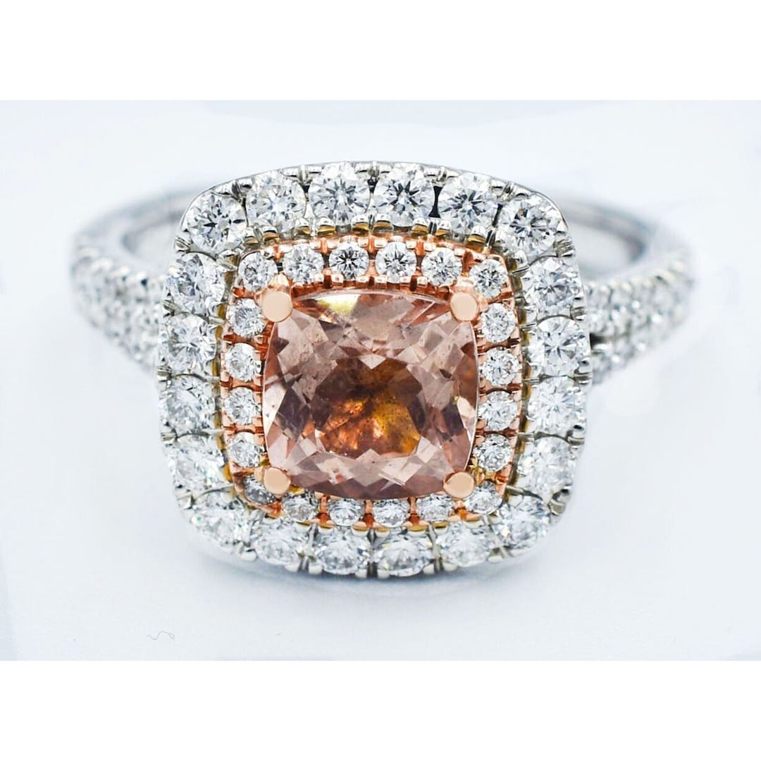 Authentic Neil Lane Morganite & Diamonds Ring 14K White Gold - Etsy