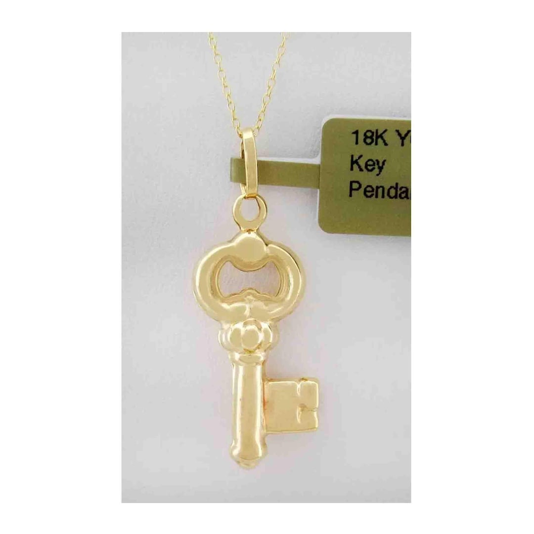 3D Key Pendant 18k Yellow Gold - Etsy