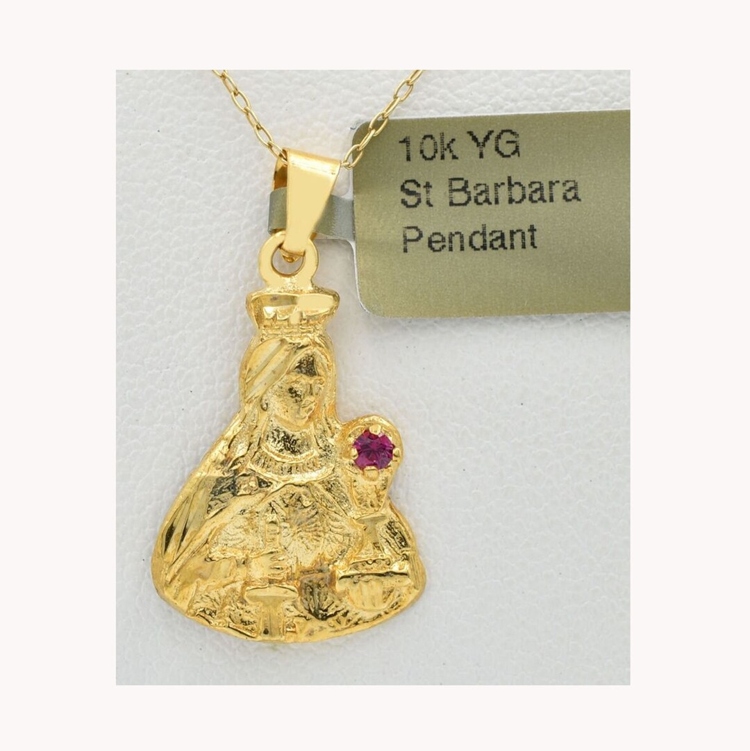 Saint Barbara Pendant 10k Yellow Gold - Etsy
