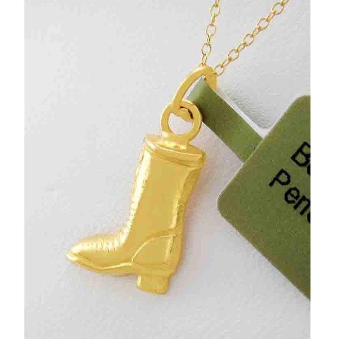Boot Pendant Necklace 21k Yellow Gold - Etsy