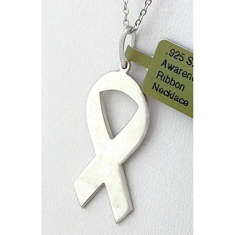 Solid Ribbon Pendant Necklace Solid .925 Sterling Silver - Etsy