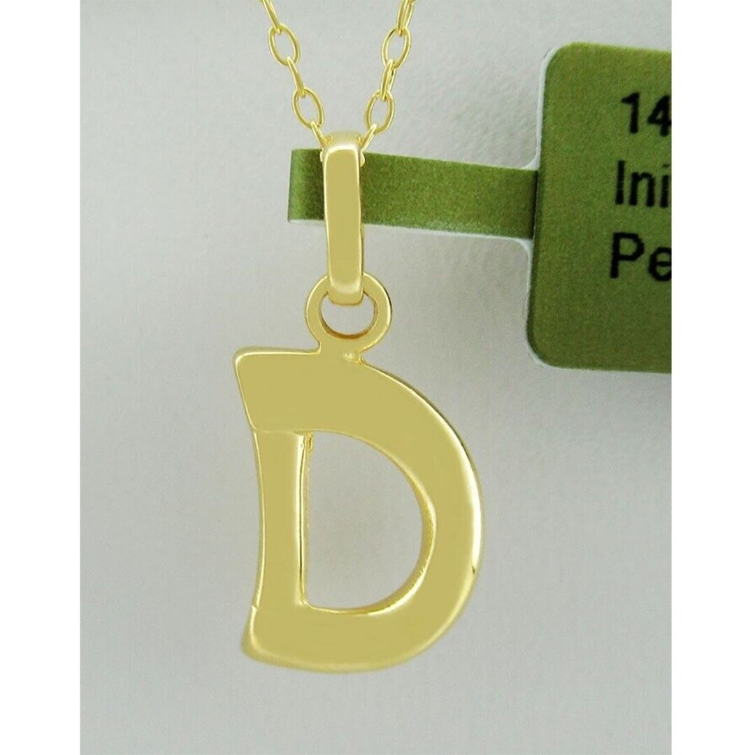 Initial "d" Pendant 14K Yellow Gold - Etsy