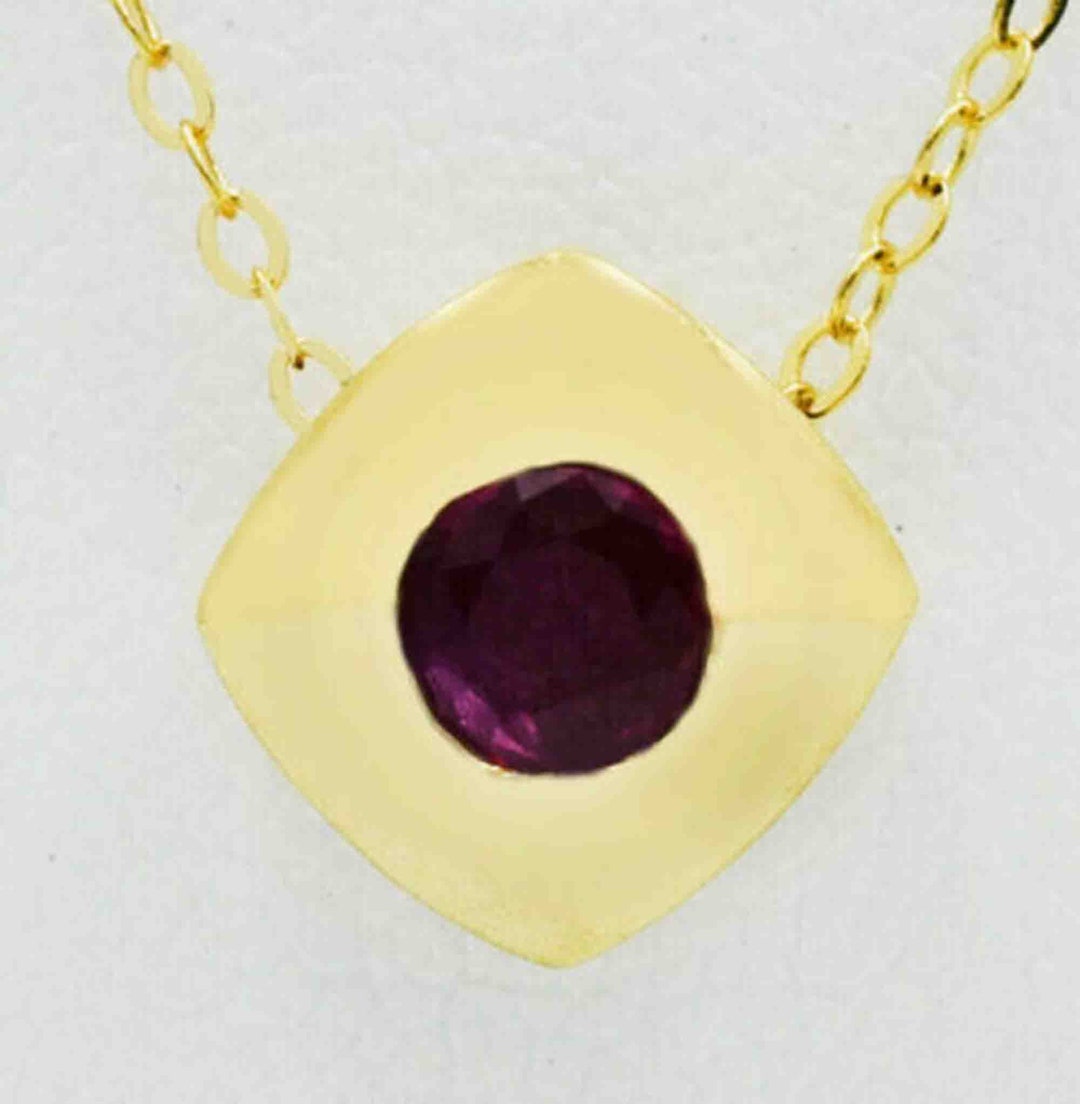 Genuine 0.48 Cts Ruby Slide Pendant Necklace 10k Gold - Etsy