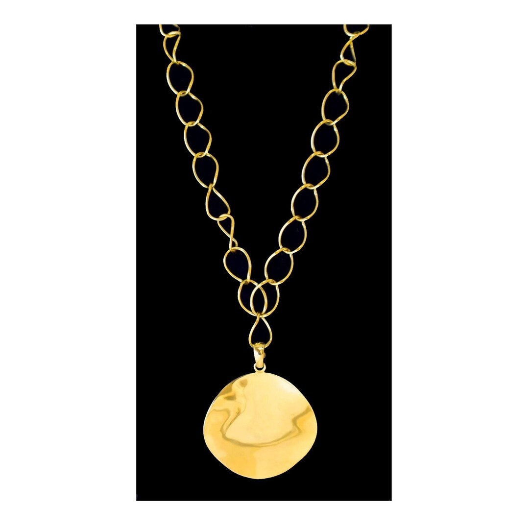 Ippolita Classico Wavy Design Disc Necklace Solid 18K Yellow Gold - Etsy