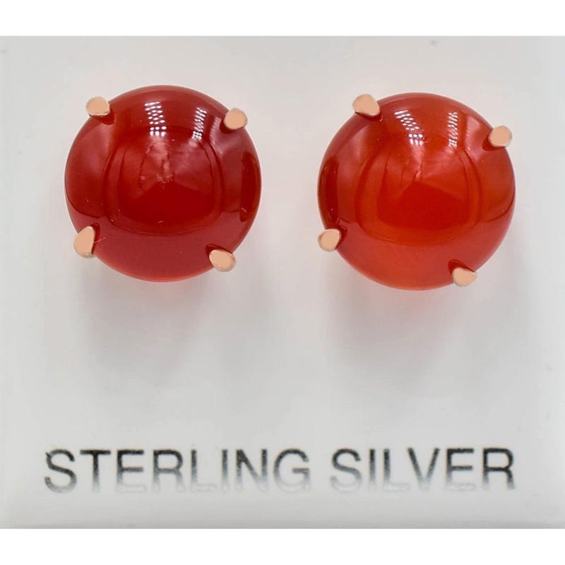 Orange Jade Stud Earrings - Etsy