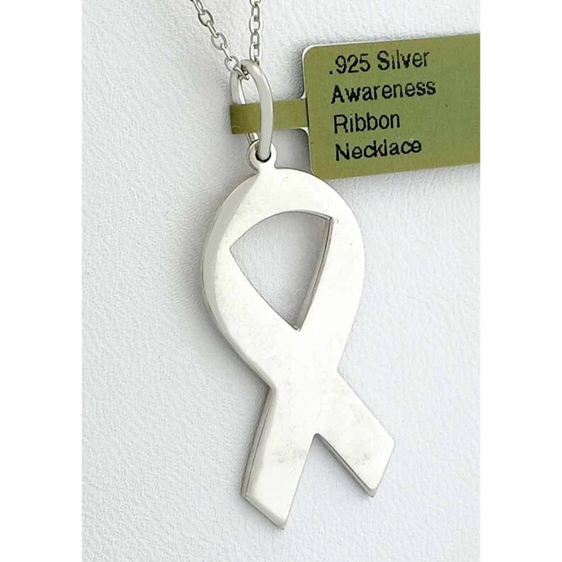 Solid Ribbon Pendant Necklace Solid .925 Sterling Silver - Etsy