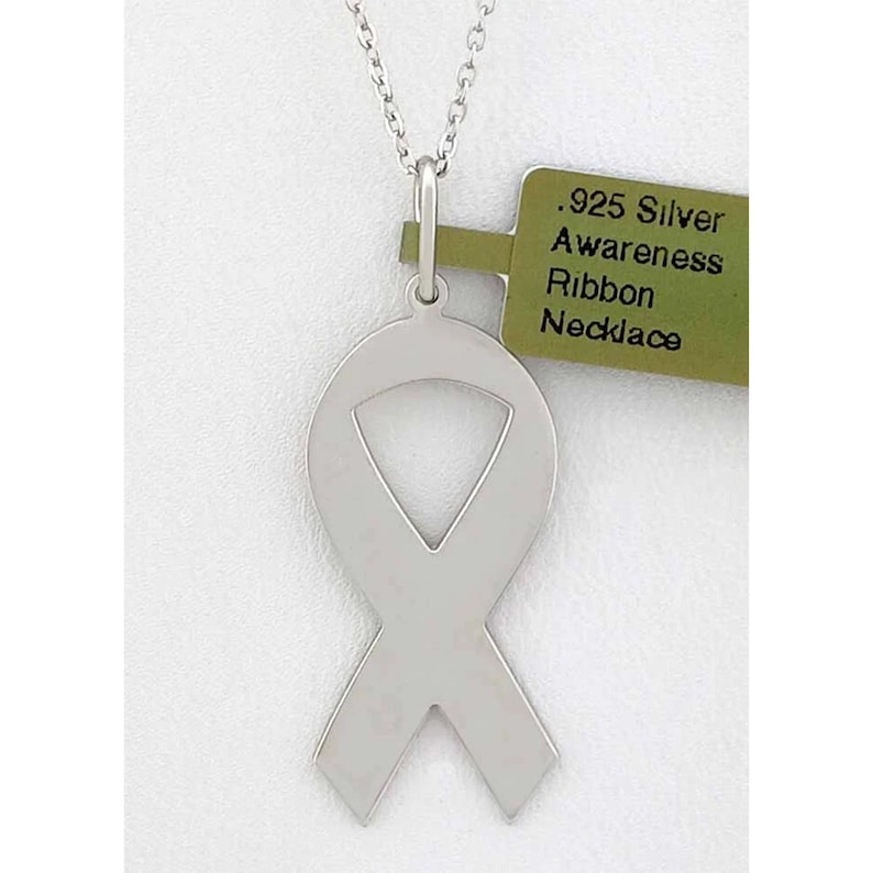 Solid Ribbon Pendant Necklace Solid .925 Sterling Silver - Etsy