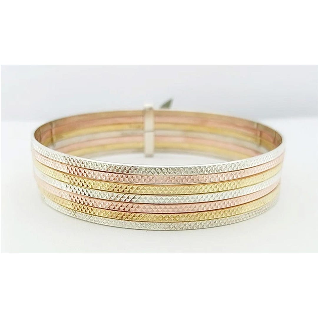 Tri-color " Diamond Cut " 7 Bangles in One - Etsy