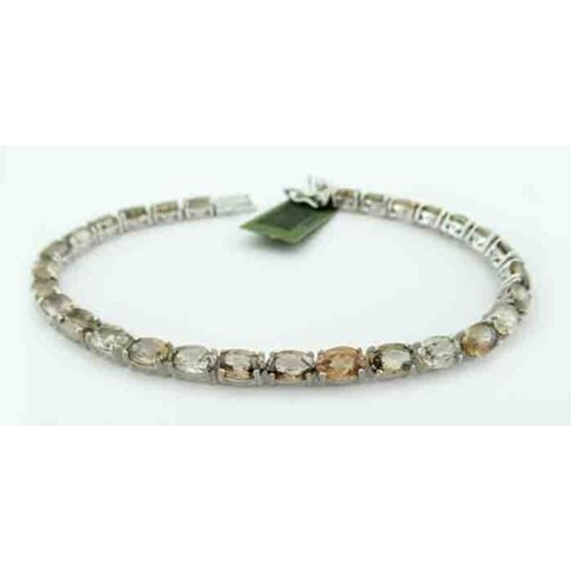 Genuine 18.27 Cts Smoky Topaz Tennis Bracelet .925 Sterling Genuine 18.27 Cts Smoky Topaz Tennis Bracelet .925 Sterling
