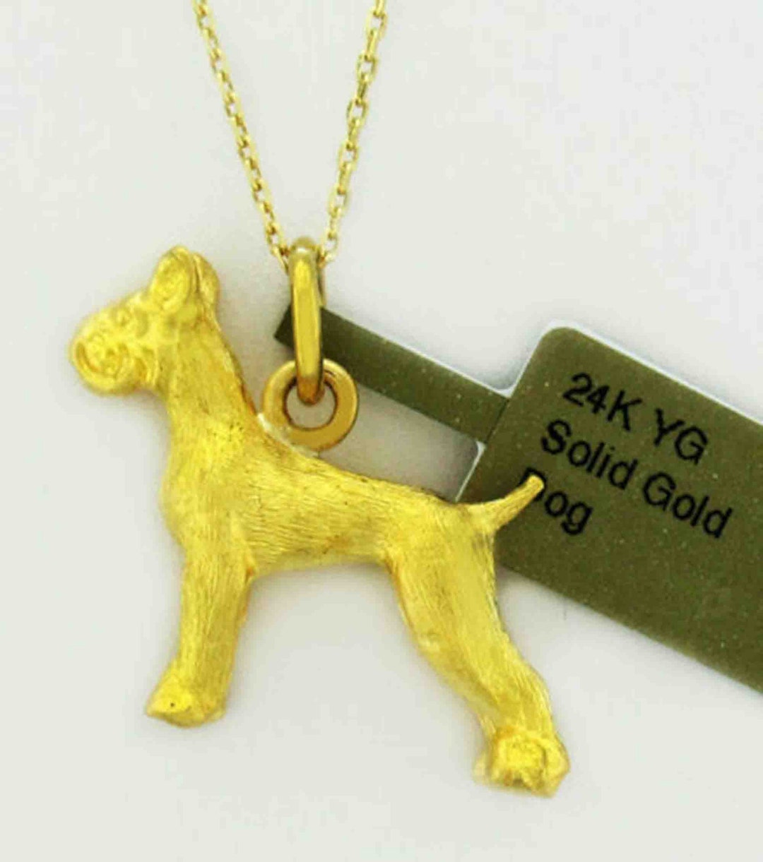 24k Yellow Solid Gold Dog Pendant - Etsy