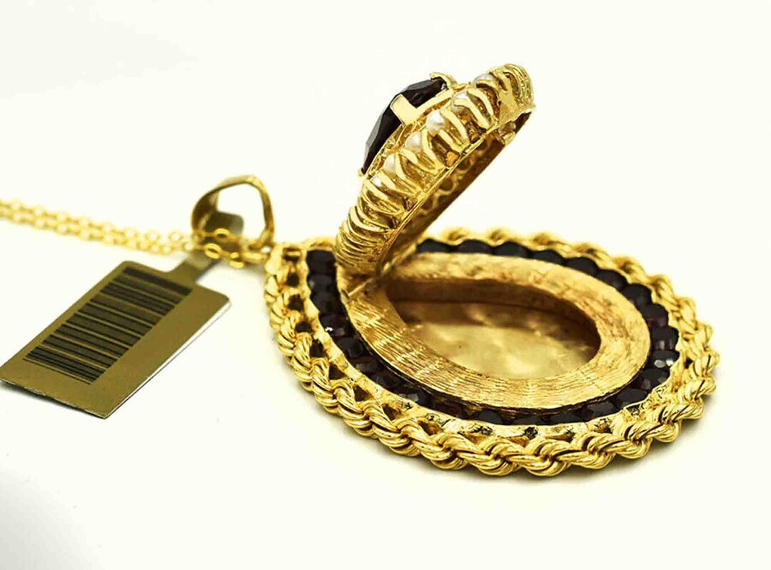 Genuine Garnet & Pearl Locket Pendant 14k Yellow Gold - Etsy