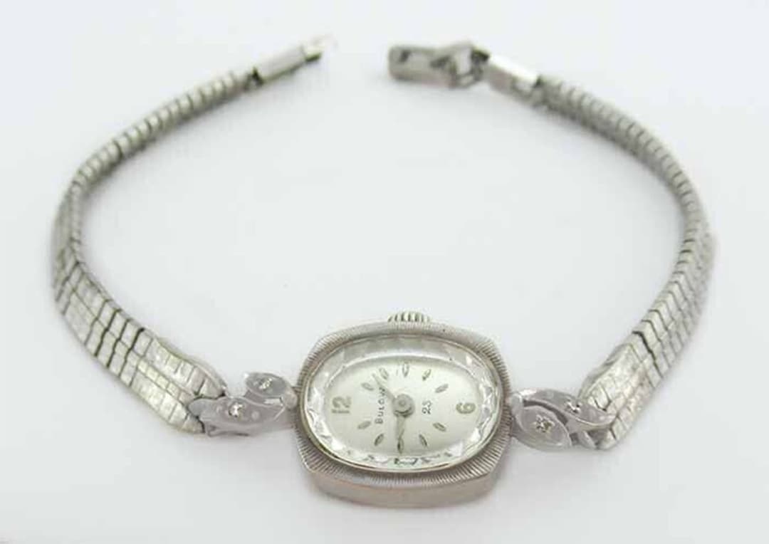 Bulova Lady's Diamonds Watch 14K White Gold - Etsy