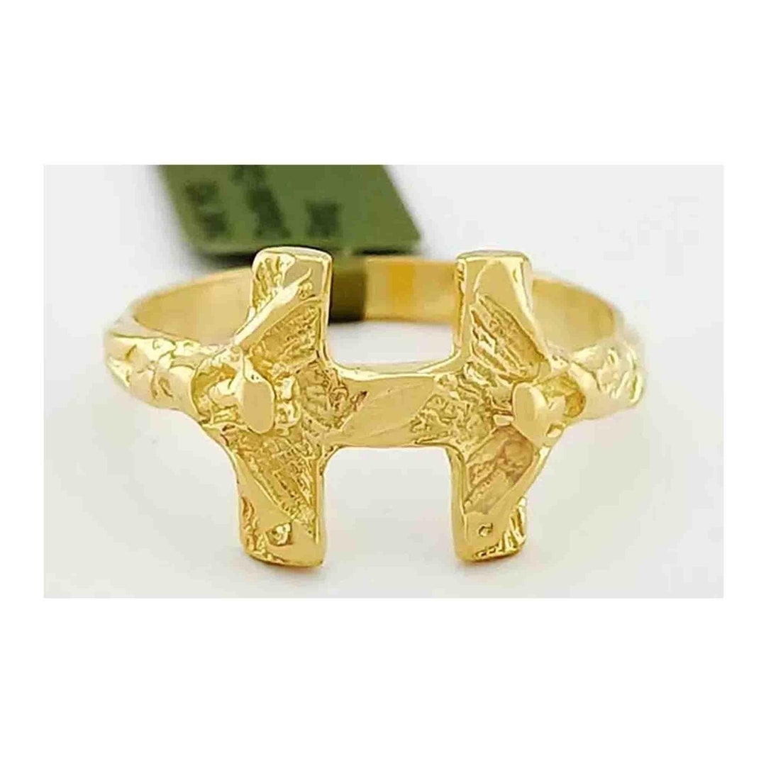 Double Cross Ring 14k Yellow Gold - Etsy
