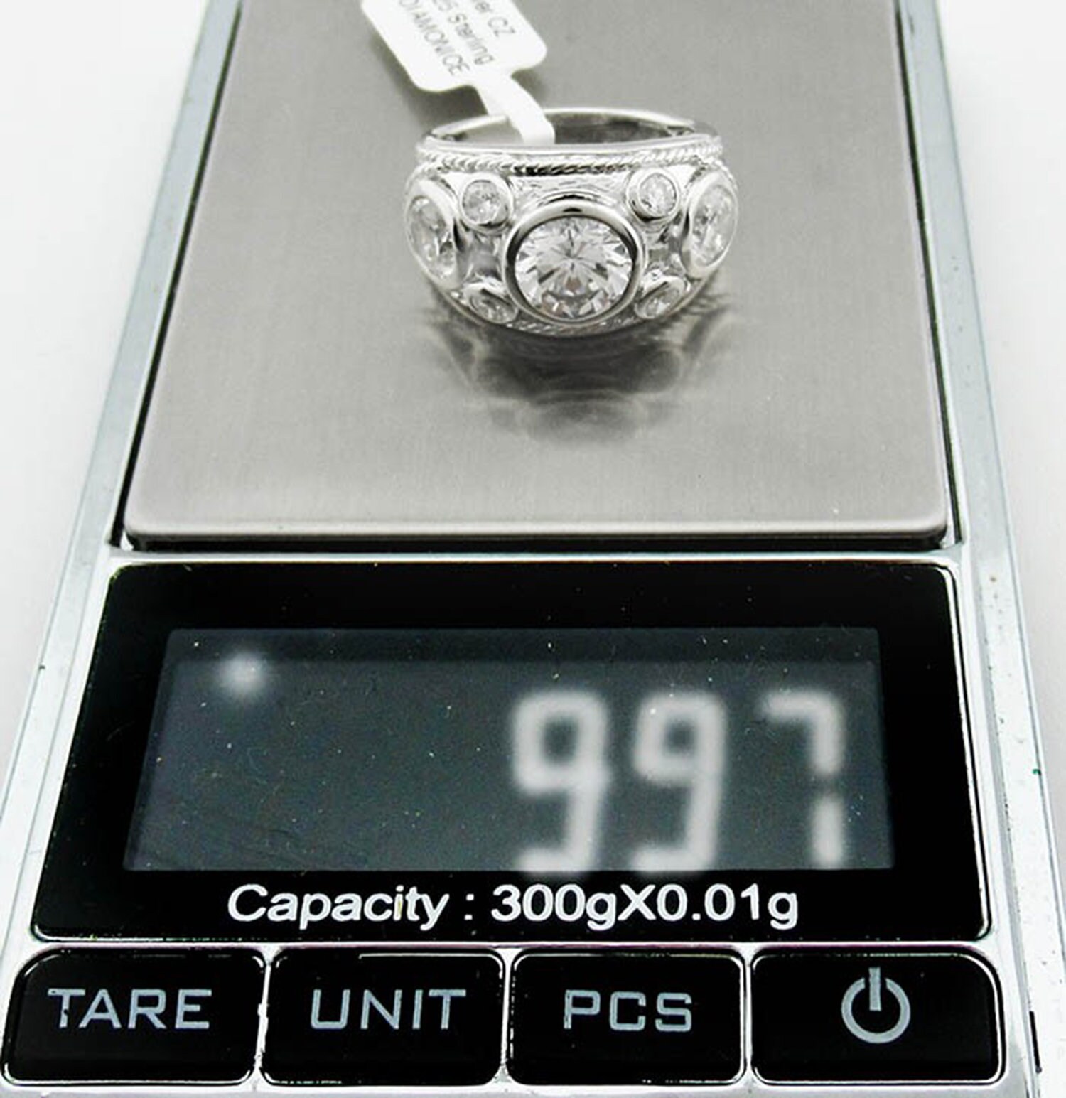 Multi White Sapphire Diamond Ice Ring - Etsy UK