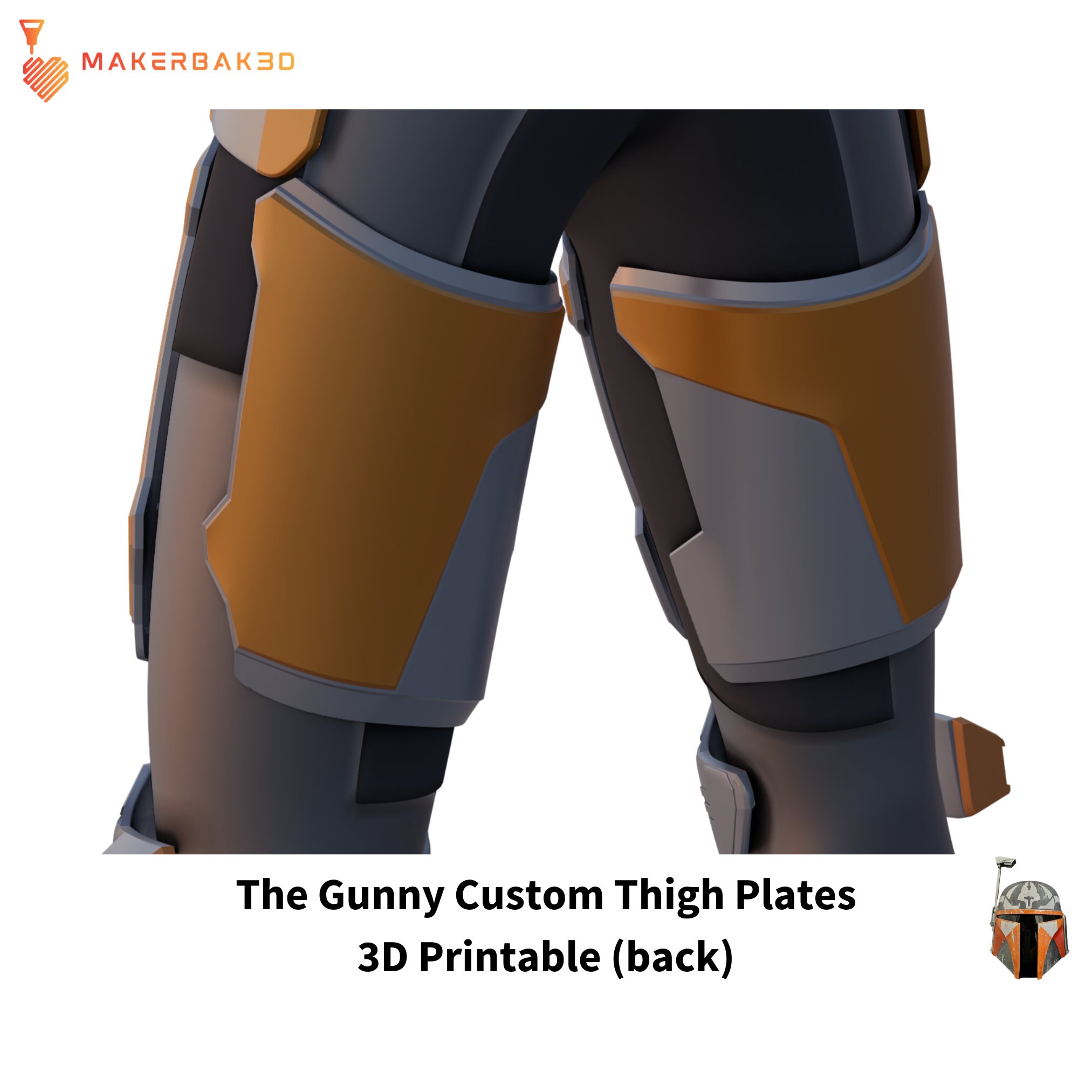 3D Printable Cosplay Armor Gunny Thigh Plates Wearable Costume ...