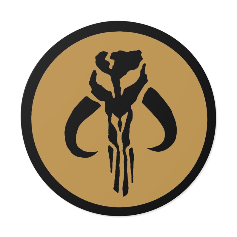 Mandalorian Mythosaur Skull Sticker | Round Vinyl Decal - Etsy