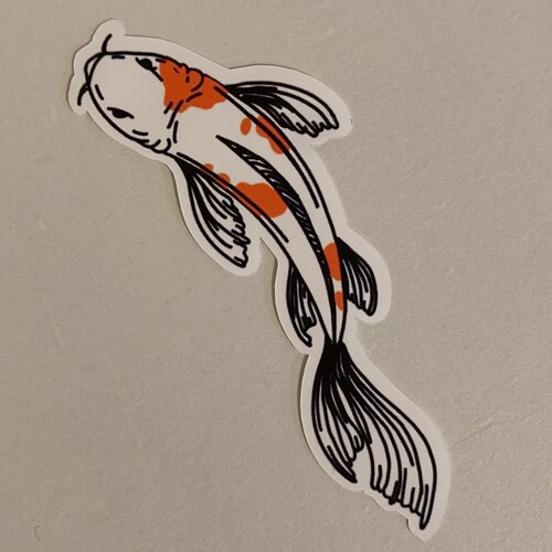 Koi Fish Vinyl Sticker - Etsy