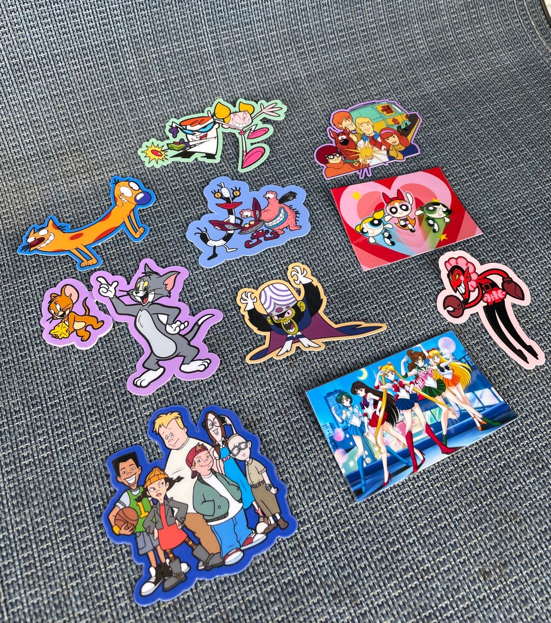 90’s Cartoon Nostalgia Sticker Pack, 11 Piece Throwback 2000’s Cartoons ...