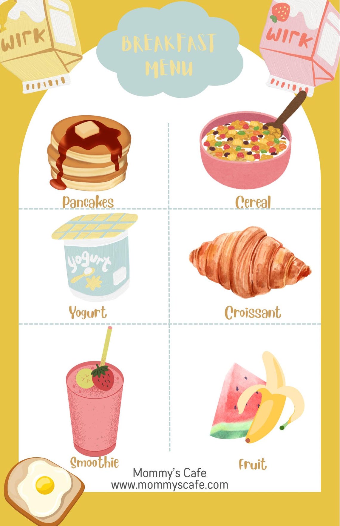 Personalized Toddler Menu Printable | Custom Kids Menu With Child’s ...