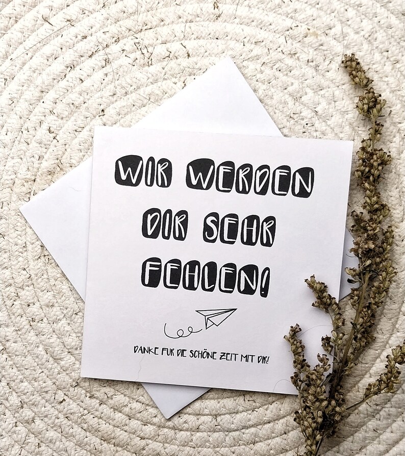 Personalisierte Karte Kollege WIR werden DIR sehr fehlen - Etsy Schweiz
