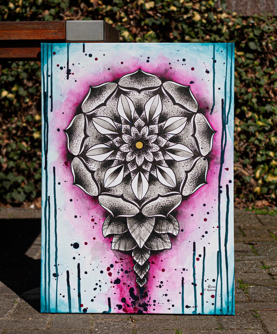 Mandala Picture for Home Handmade Picture Mandala Canvas Gift Colorful ...