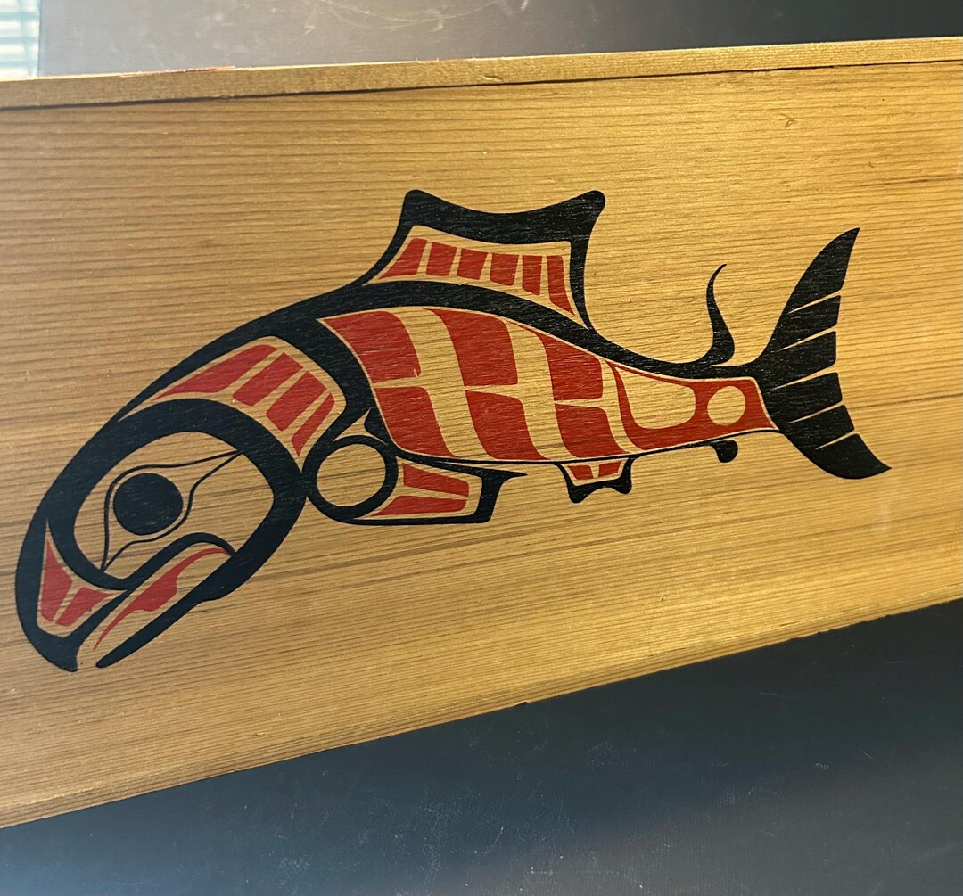 Native Cedar Box Salmon Design - Etsy