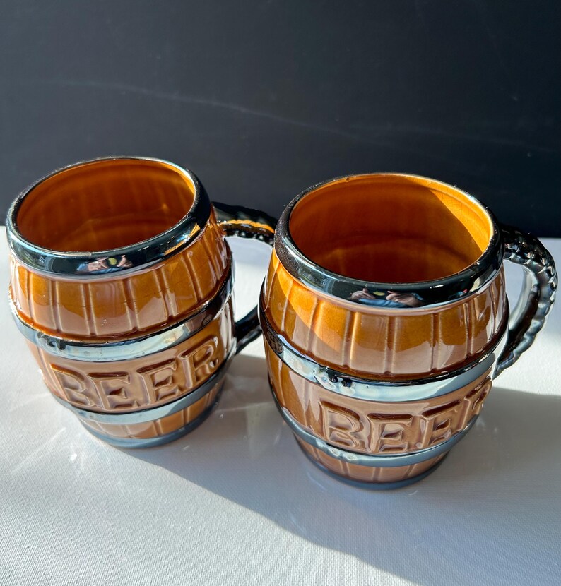 Vintage Beer Barrel Stein Mugs Japan - Etsy