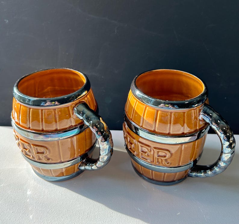Vintage Beer Barrel Stein Mugs Japan - Etsy