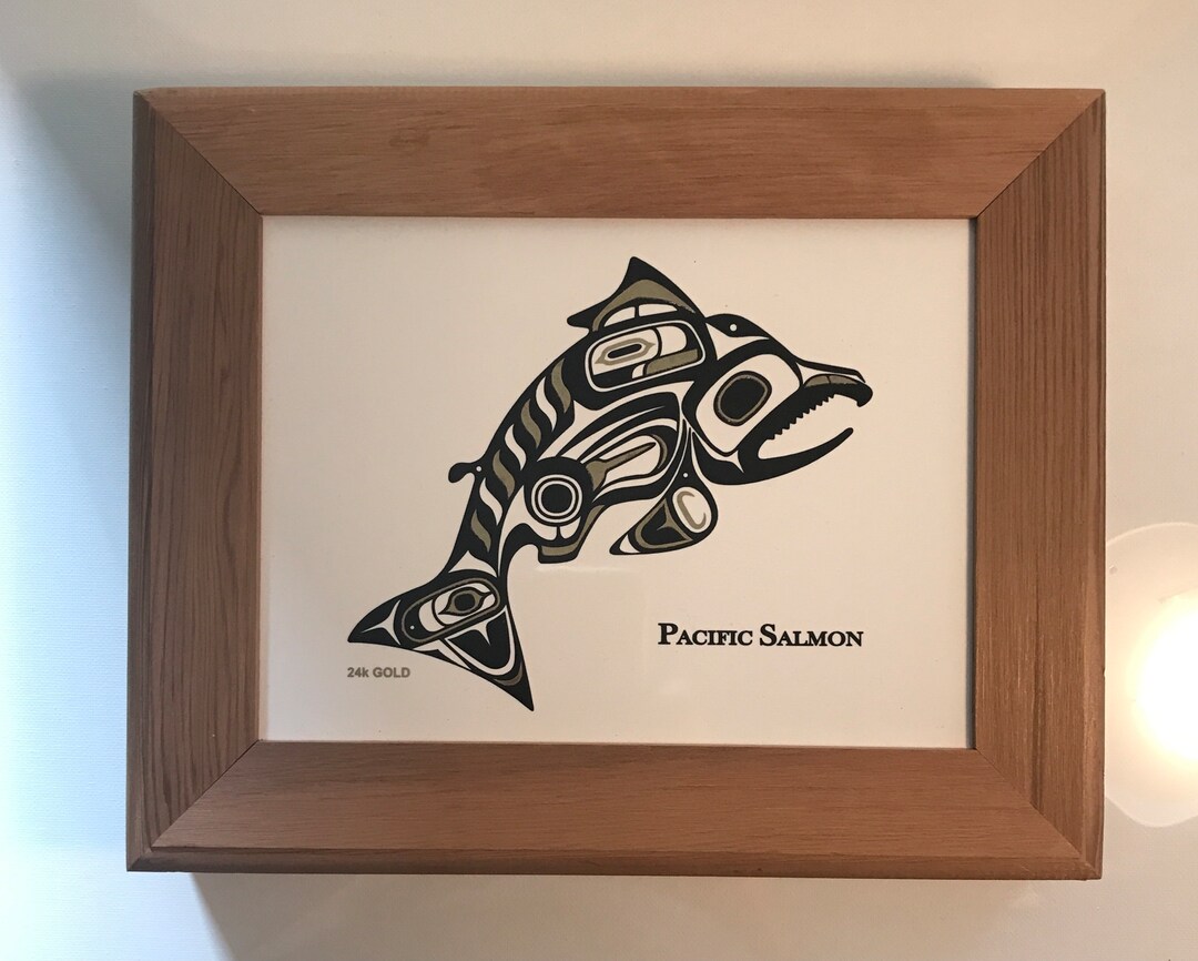 First Nations Box 24k Gold Pacific Salmon - Etsy