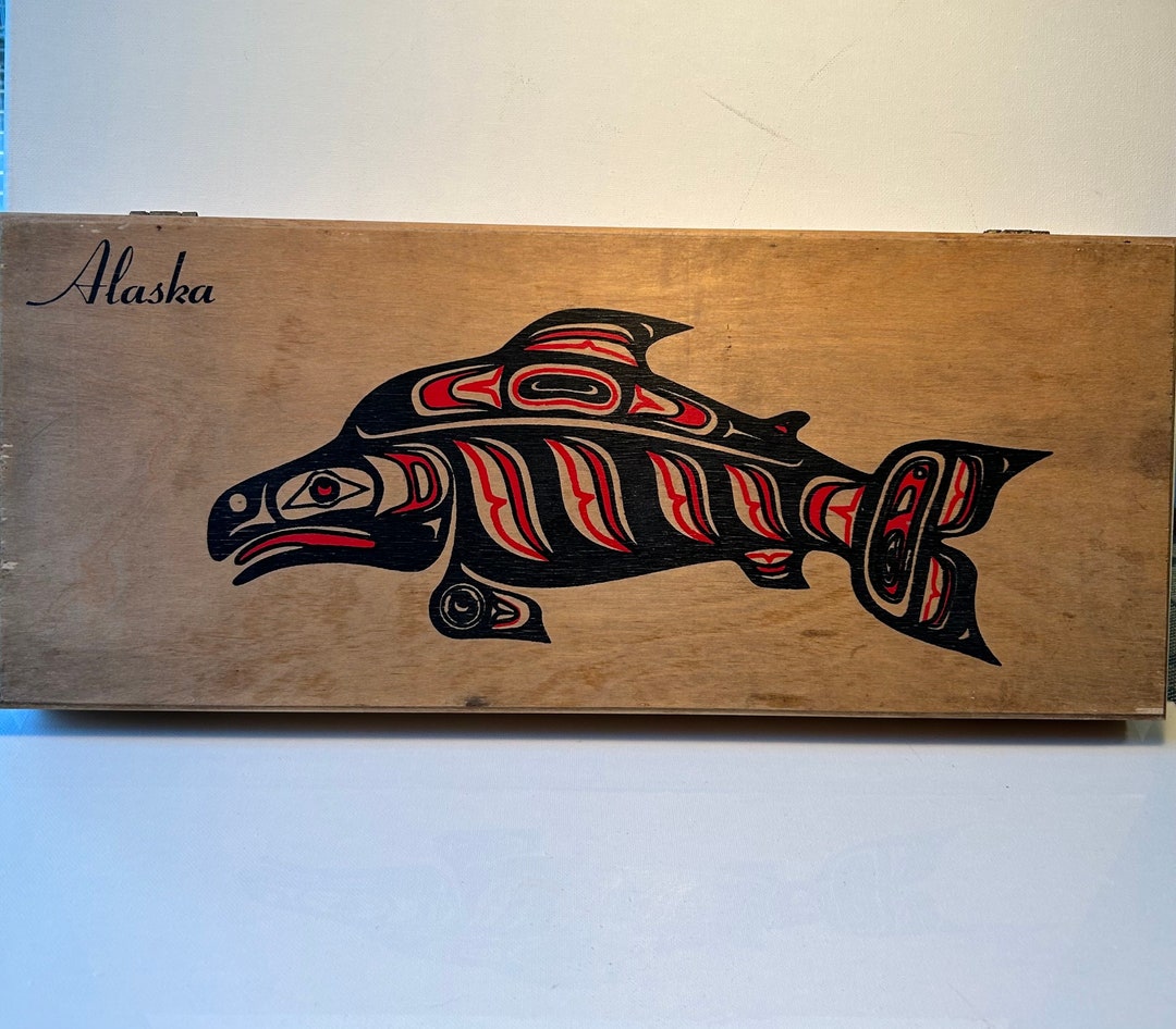 Vintage Salmon Box First Nations Design - Etsy