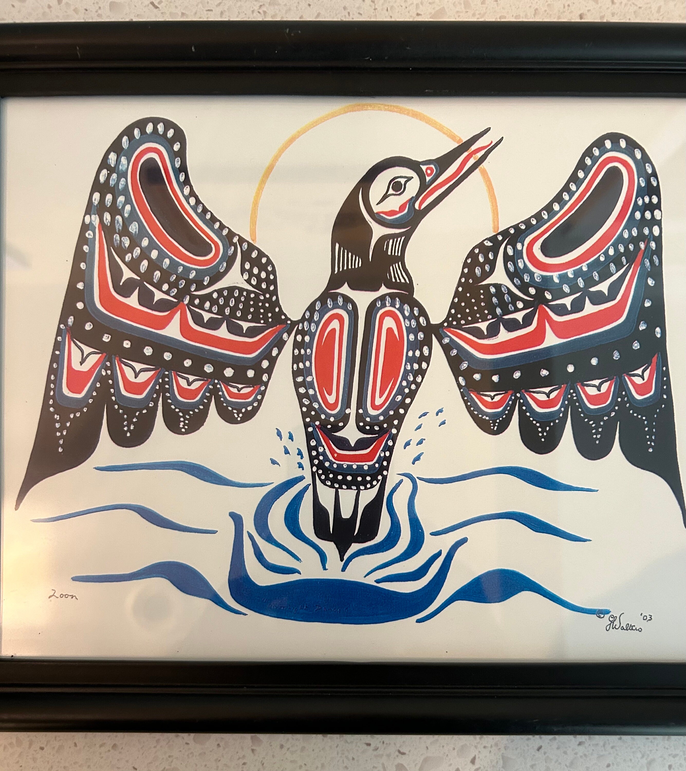 Native Loon Drawing Signed & Dated - Etsy