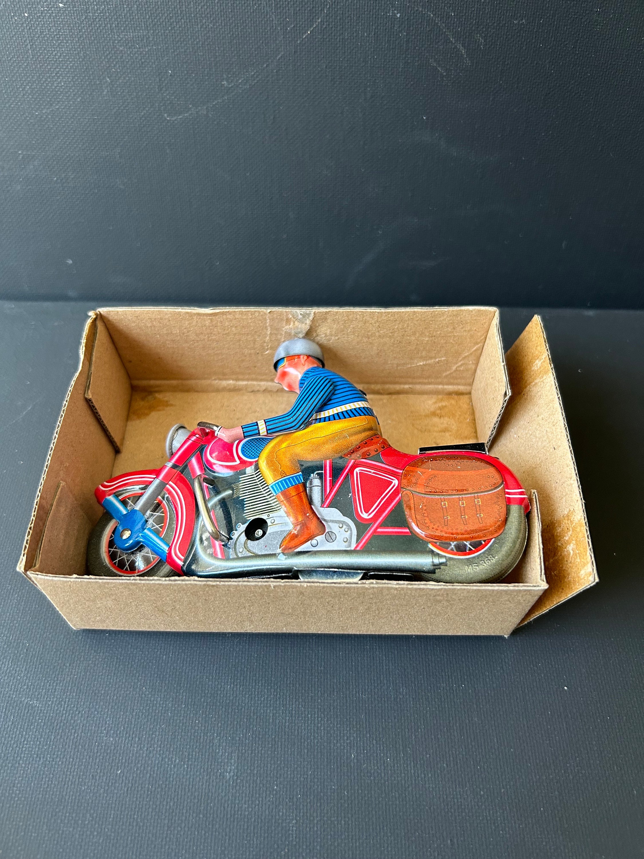 Vintage Motorcycle Wind up Tin Toy - Etsy