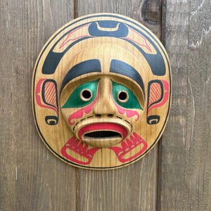Native Moon Mask First Nations Cedar Signed - Etsy