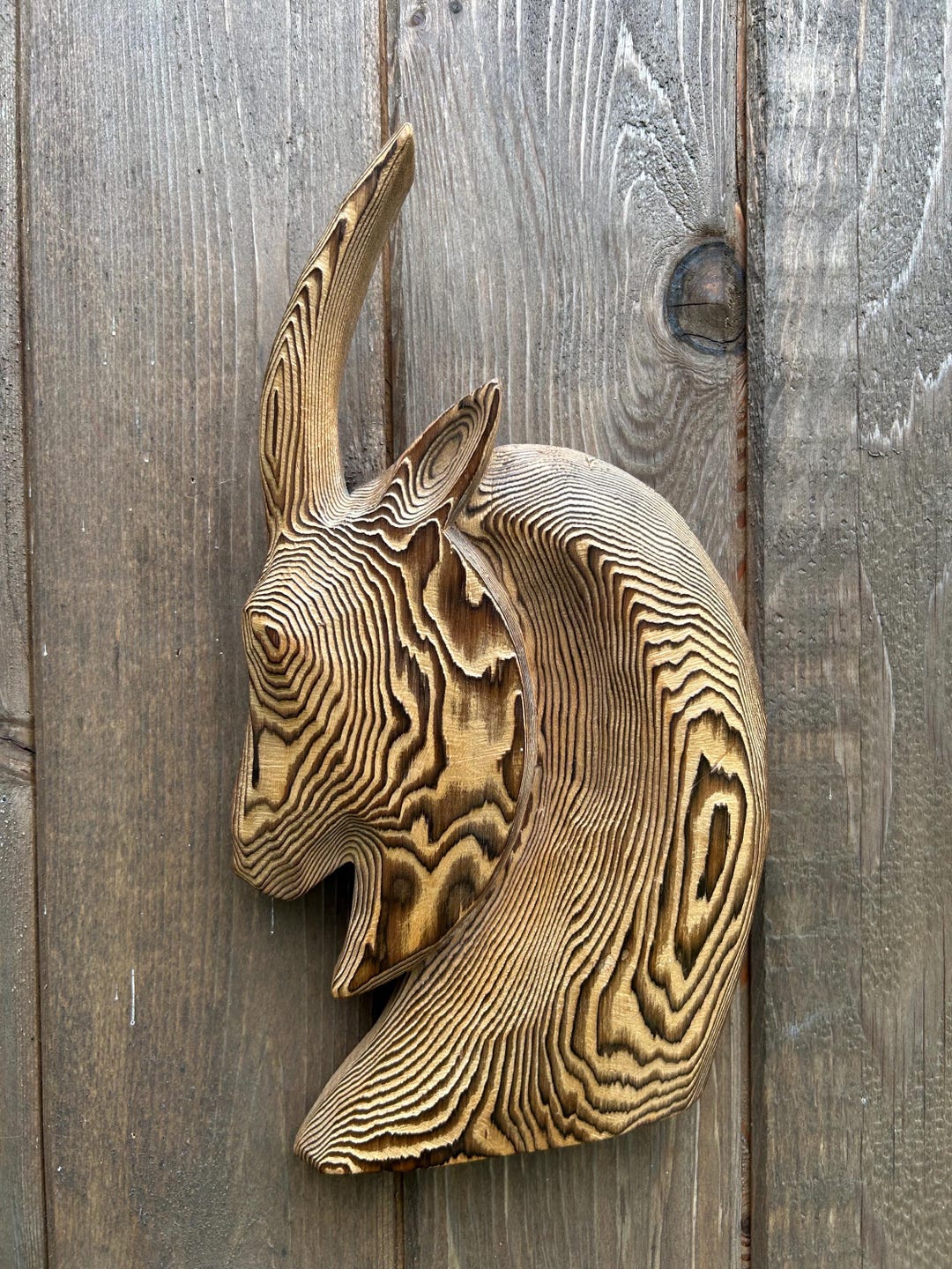 Vintage Cedar Carving Mountain Goat Signed C R Seyfort - Etsy