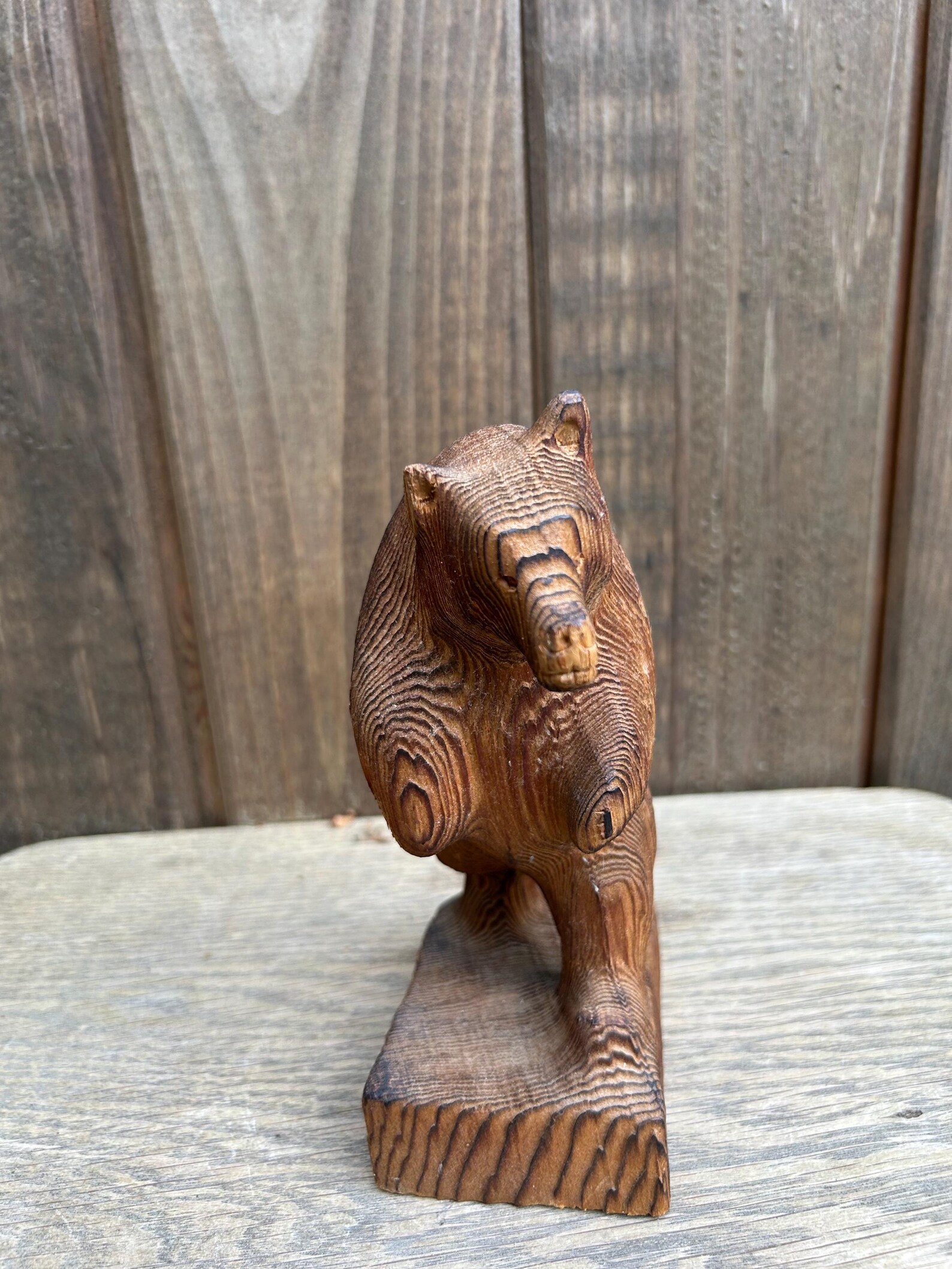 Carved Grizzly Bear Singed & Dated - Etsy