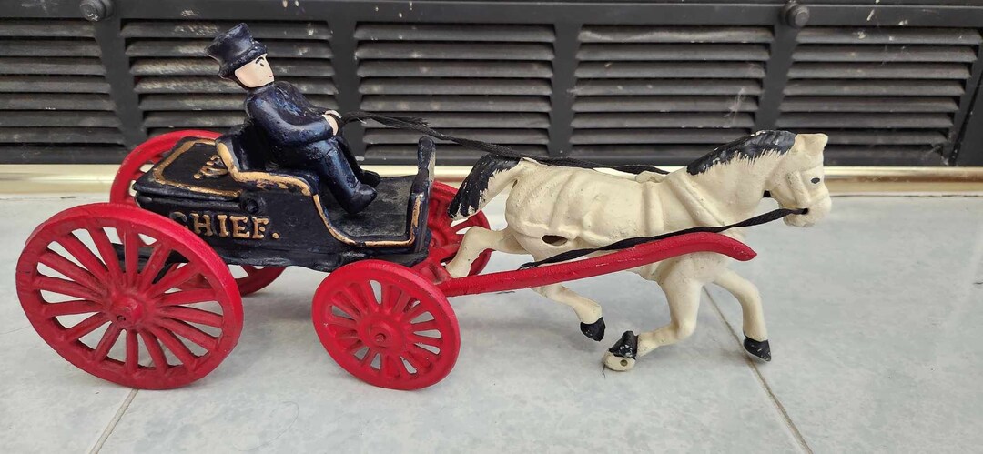Vintage Cast Iron Horse Drawn Police Carriage - Etsy