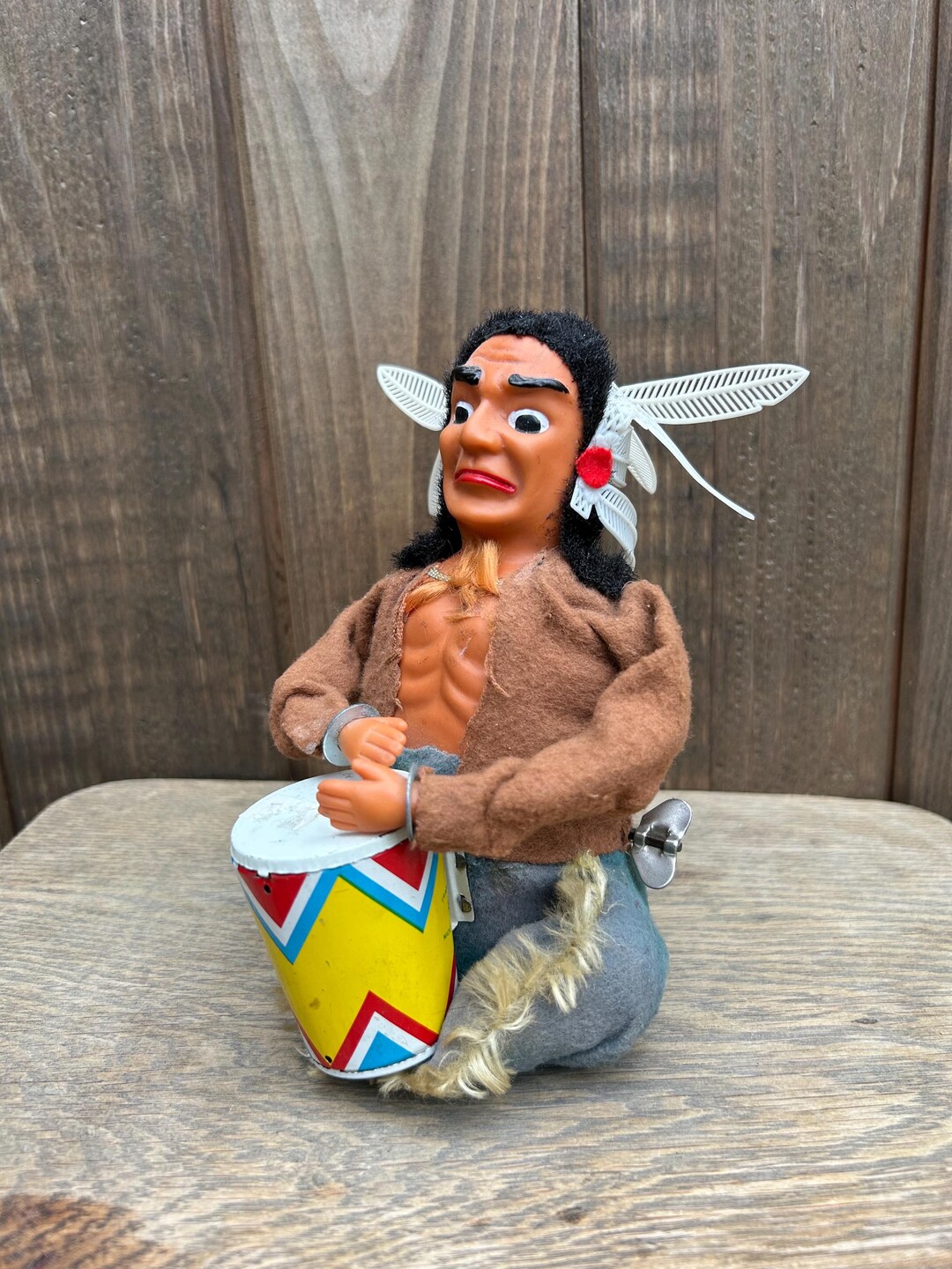 Vintage Drumming Indian Wind up Toy - Etsy