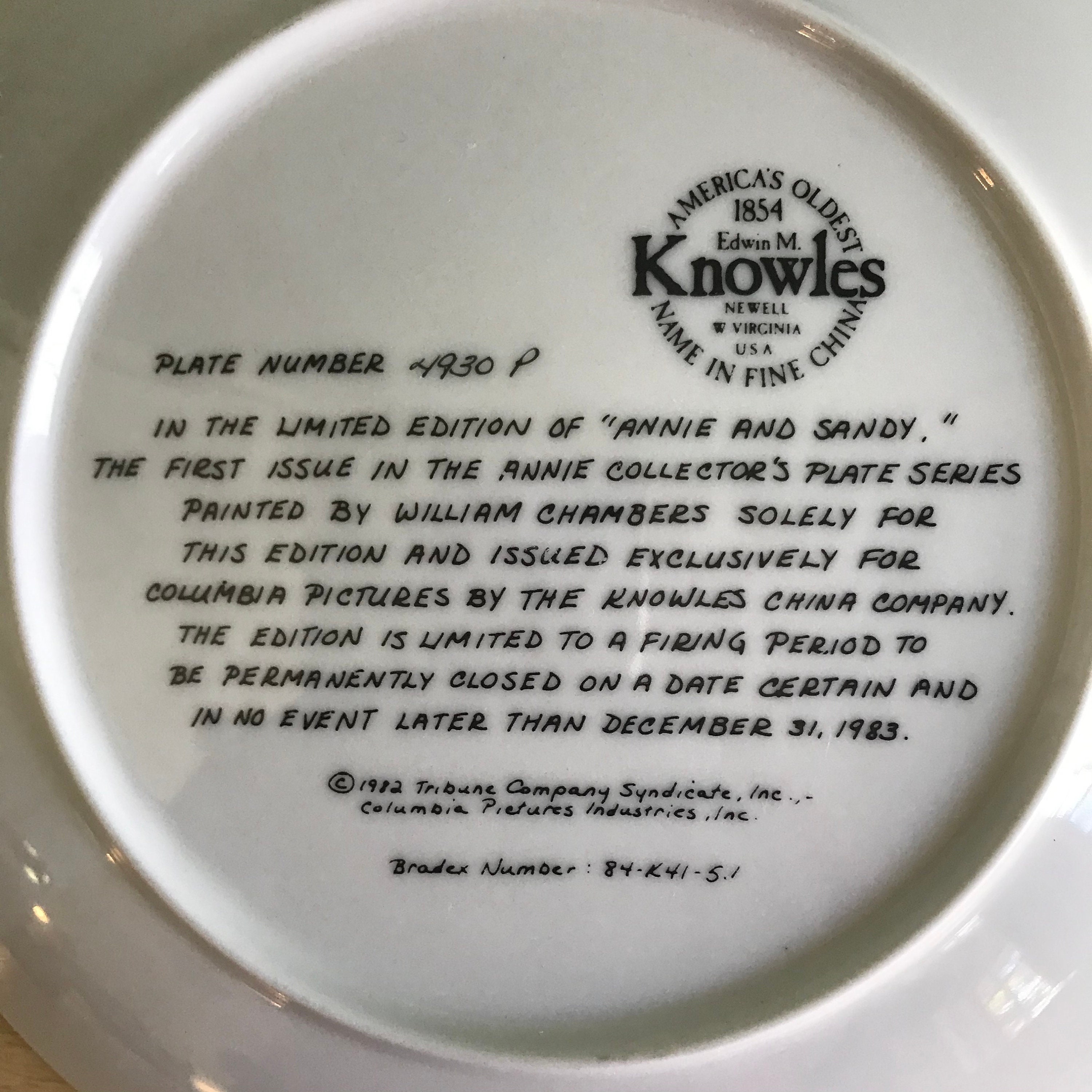 Knowles 'annie and Sandy' Collector Plate 1982 - Etsy