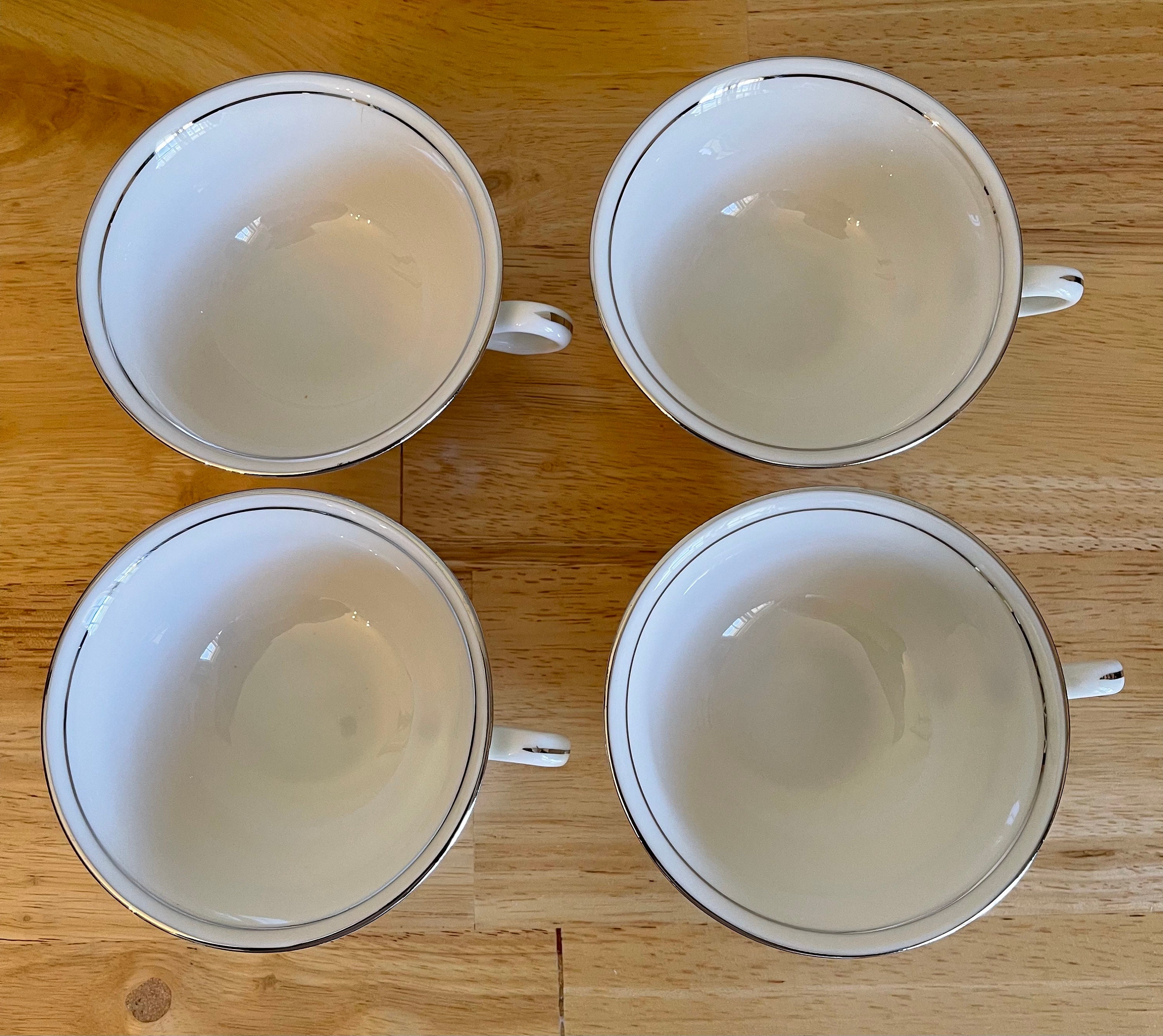 Vintage Castleton Severn Platinum Rim Coffee Tea Cops/4 - Etsy