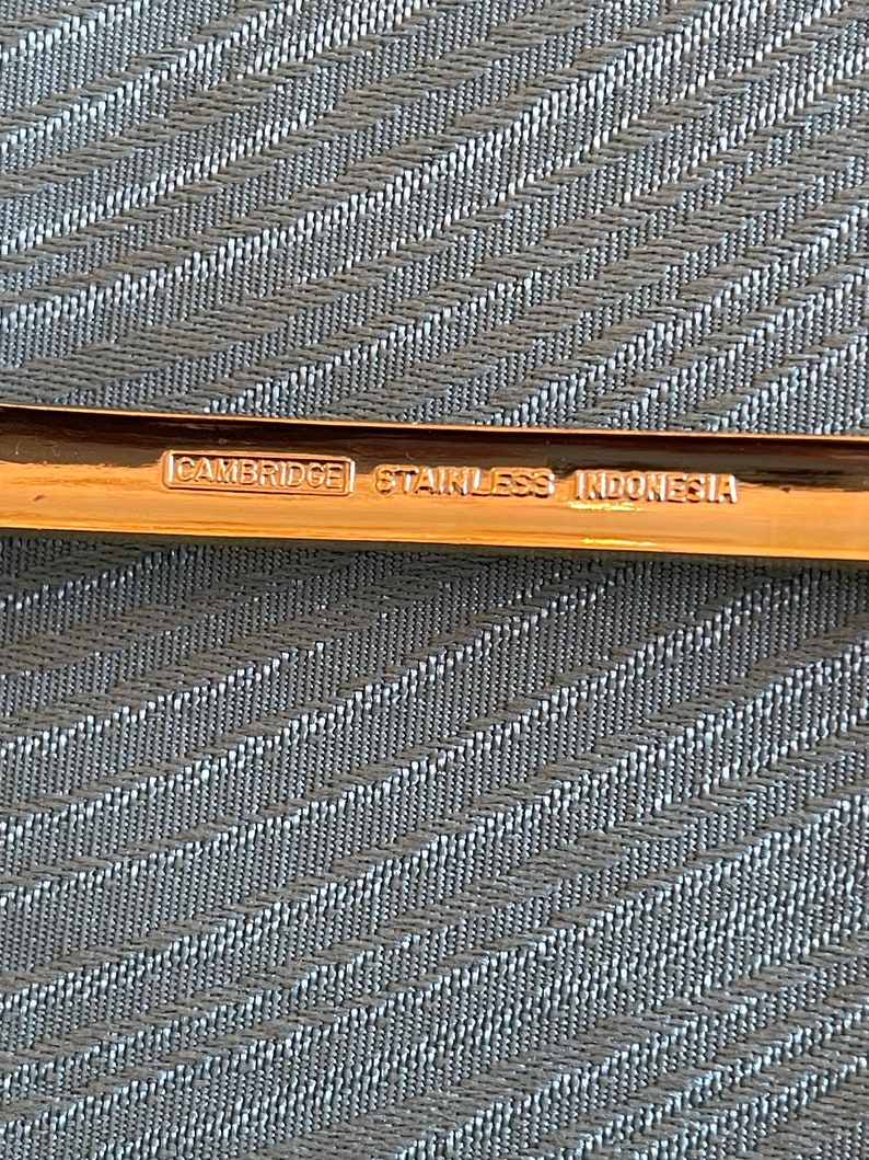 Vintage 51 Piece Cambridge Gold Jessica Monogram B Stainless Flatware ...