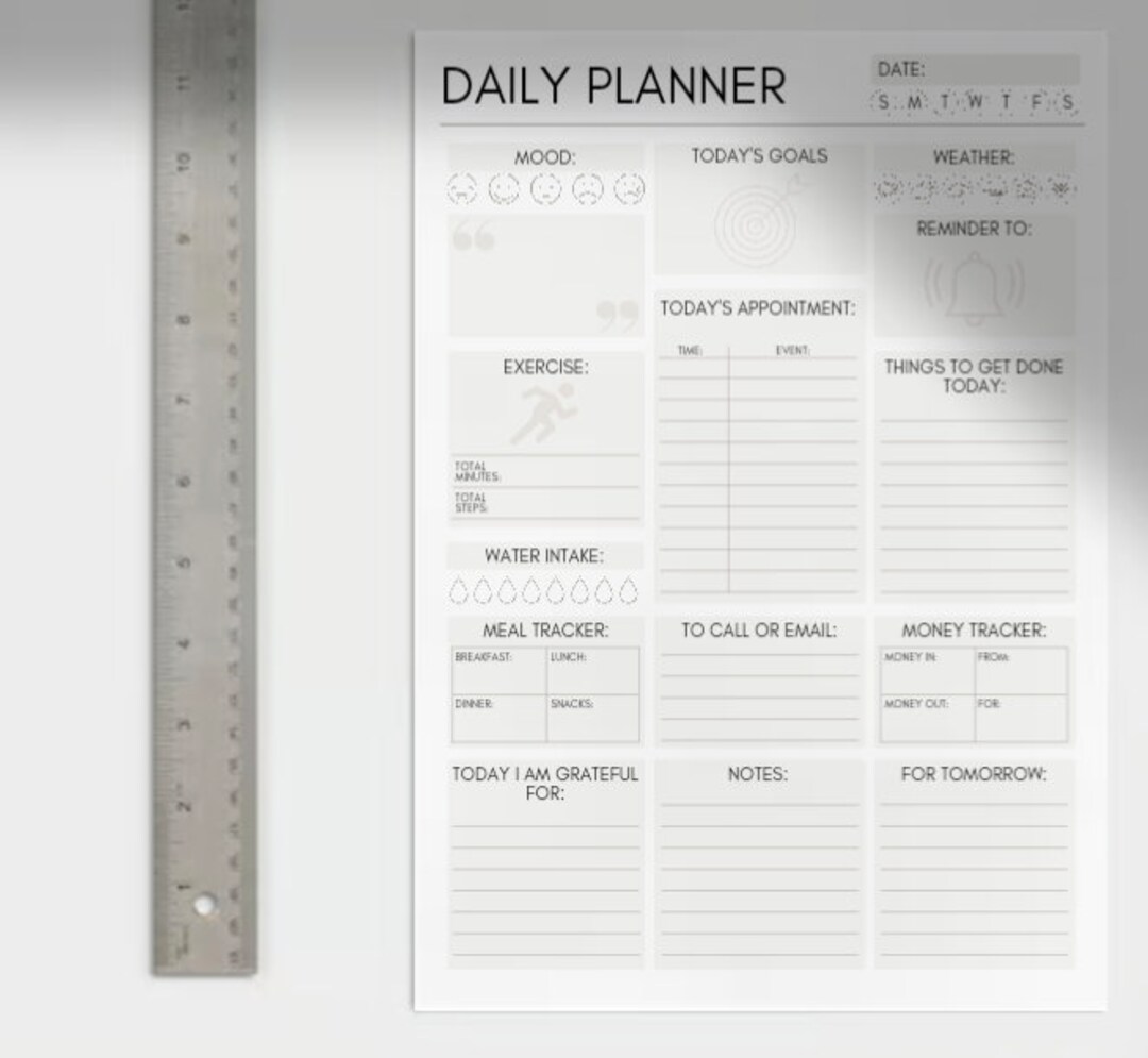 Printable Daily Planner - Etsy
