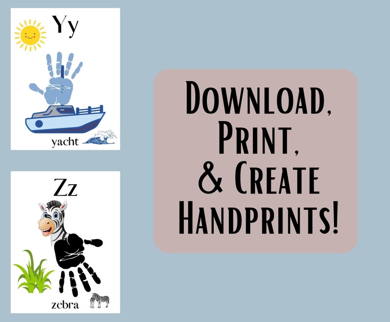 A-Z ABC Alphabet Handprint Craft Art, Toddler Child, Letters, Teacher ...