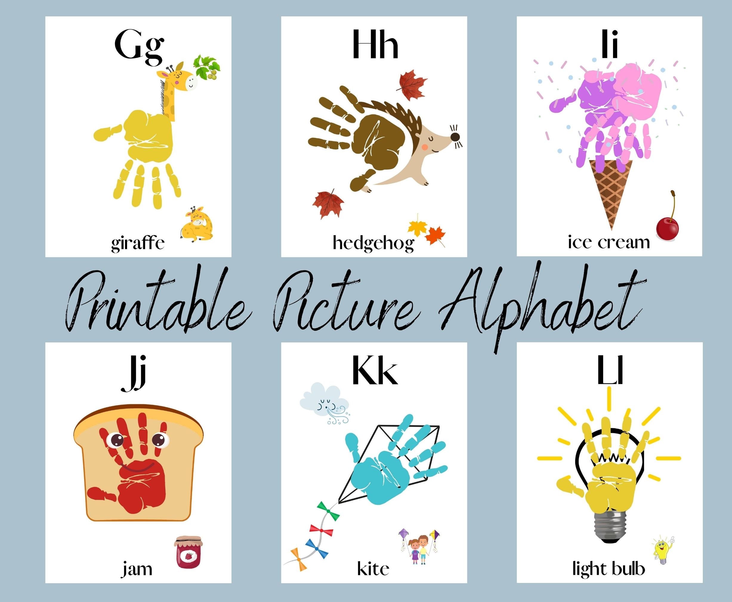 A-Z ABC Alphabet Handprint Craft Art, Toddler Child, Letters, Teacher ...