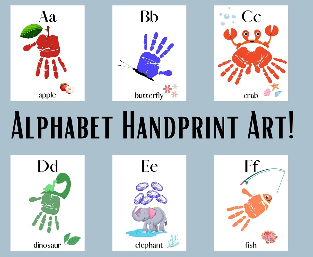 A-Z ABC Alphabet Handprint Craft Art, Toddler Child, Letters, Teacher ...