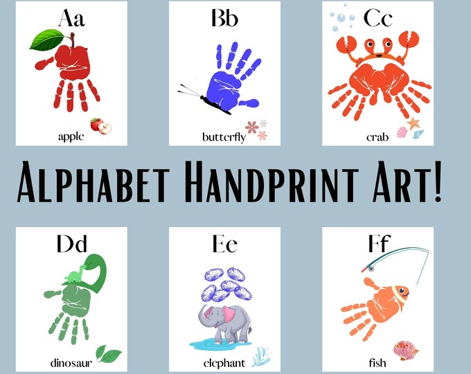 Alphabet Printable Handprint Art Templates Alphabet Handprint ART PDF ...