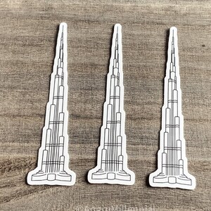 Burj Khalifa Vinyl Sticker UAE Sticker Architecture Building Gift Dubai ...