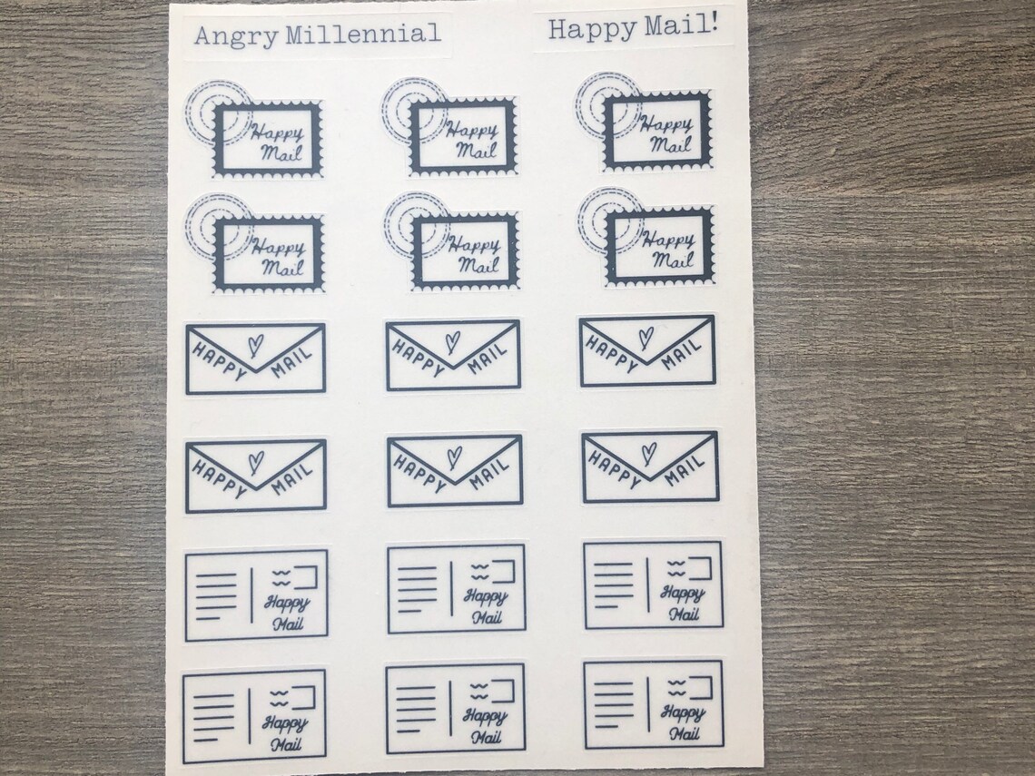 Small Happy Mail Planner Sticker Sheet - Etsy